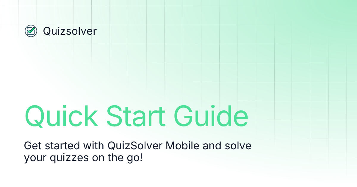 Quick Start Guide | Quizsolver