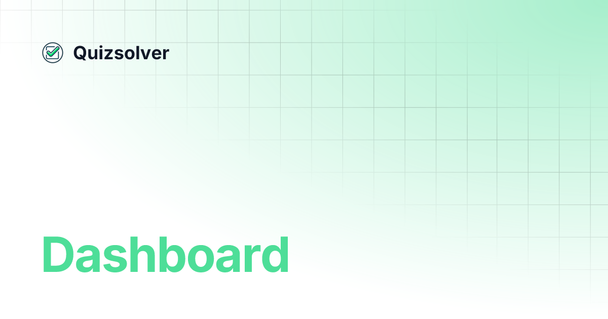 Dashboard | Quizsolver